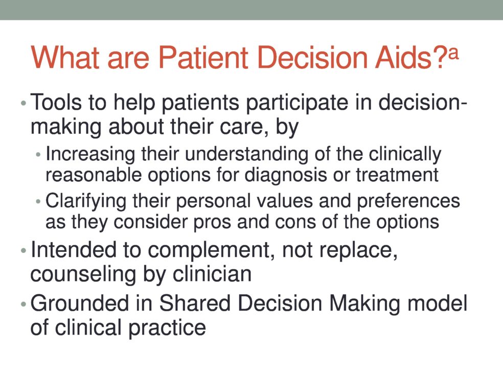 Client-Centered Communication and Patient Decision Aids - ASHA Journals ...