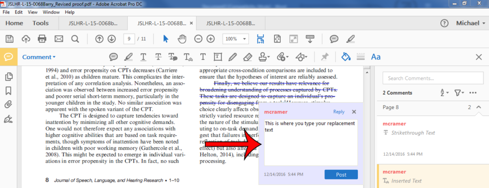 Annotating Your PDF Proof With Adobe | ASHA Journals Academy