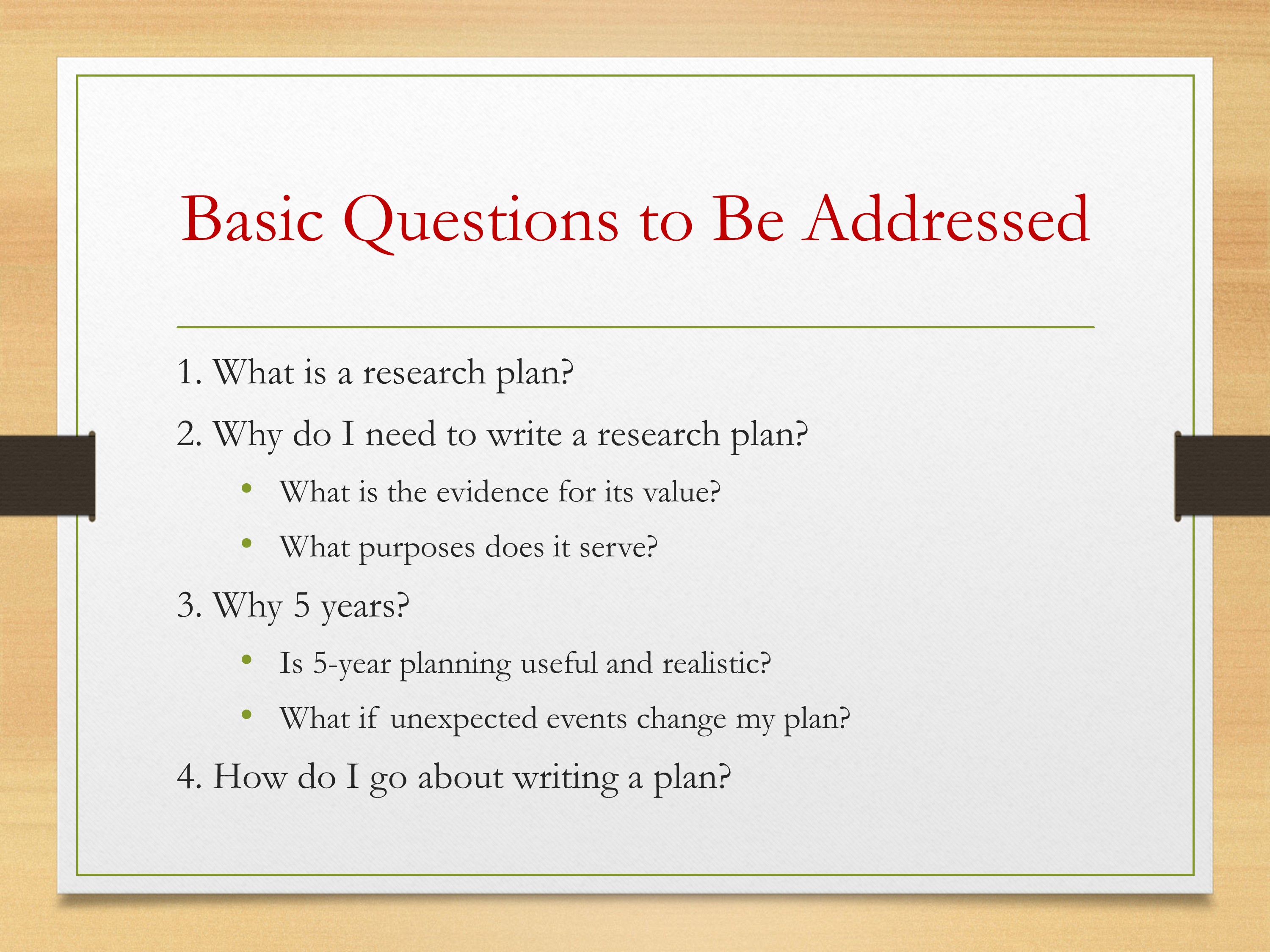 Developing A Five Year Research Plan ASHA Journals Academy